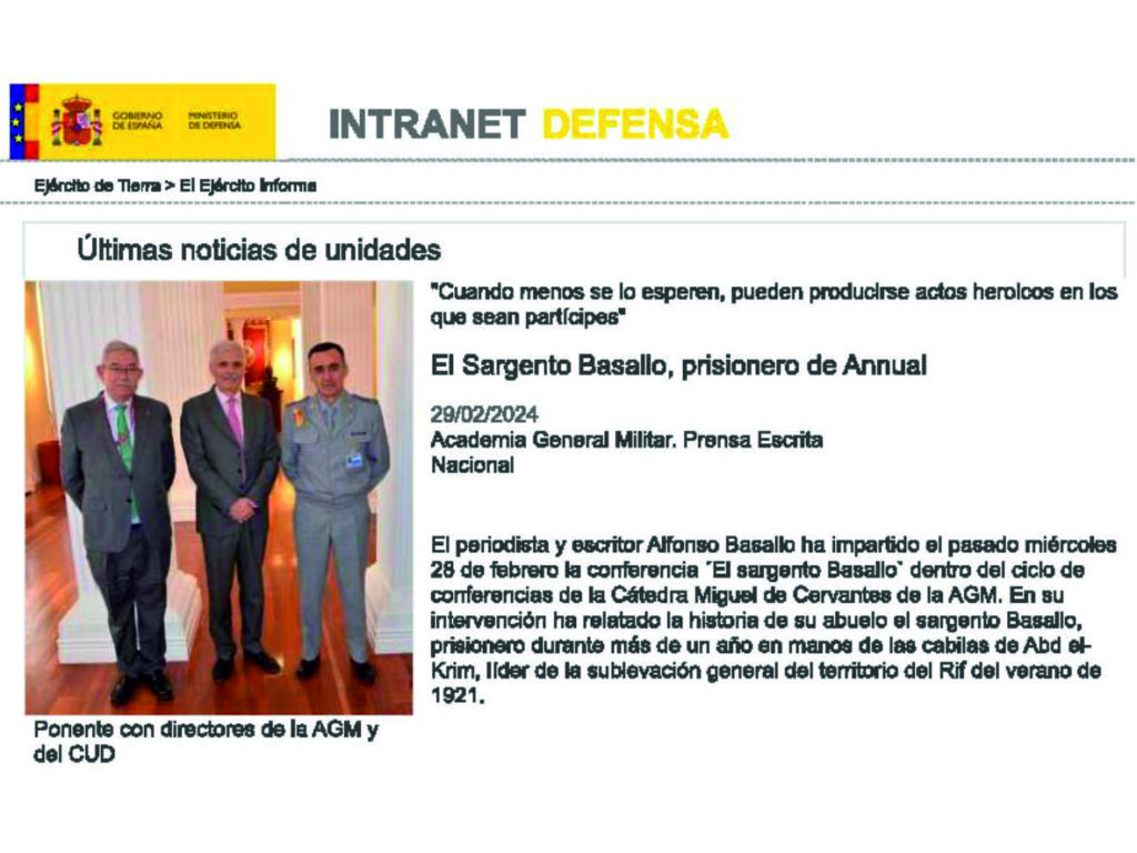 Conferencia en la AGM: "El sargento Basallo" - AMESETE